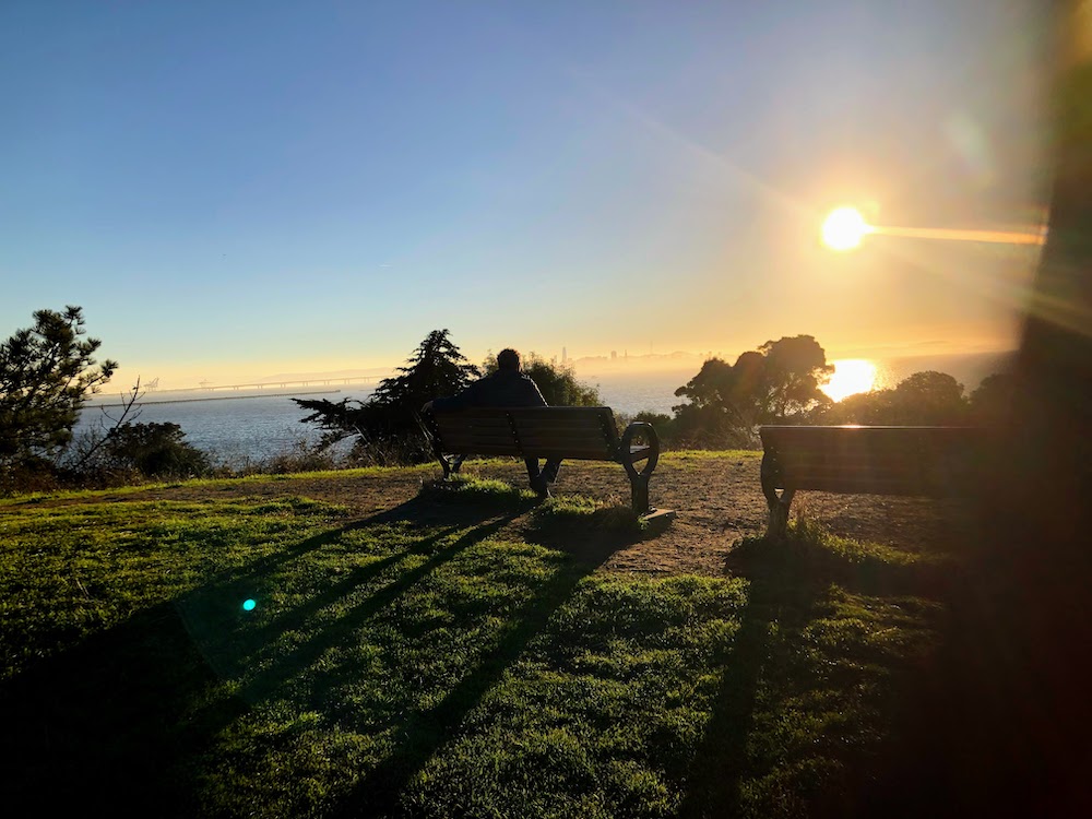 Look up at César Chávez Park in Berkeley - until suburbia!